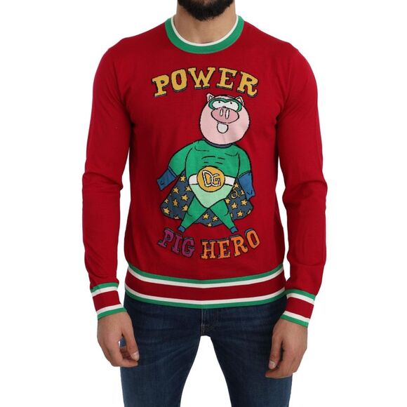 Dolce & Gabbana | Sweaters | Dolce Gabbana Power Pig Hero Sweater Crew ...